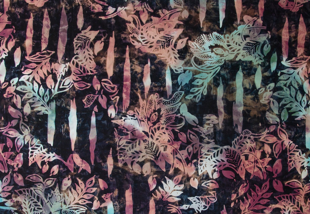 Batik Fabric, Jungle Rose Batik From Banyan Batiks, Large Foliage Batik ...