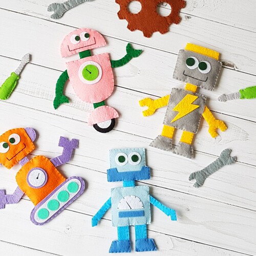 Felt Robot Toy Robot Stuffed Monster Toys Robot Aliens Toys - Etsy