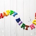Happy Birthday Banner Colorful Banner Felt Letters Wall Hanging Letters ...