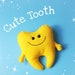 Cute Tooth Fairy Pillow Felt Yellow Tooth Soft Toy Tooth Loose Tooth ...