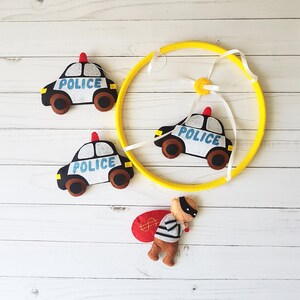 Police Baby Crib Mobile, Cop Nursery Mobile, Felt Baby Mobile, Baby ...
