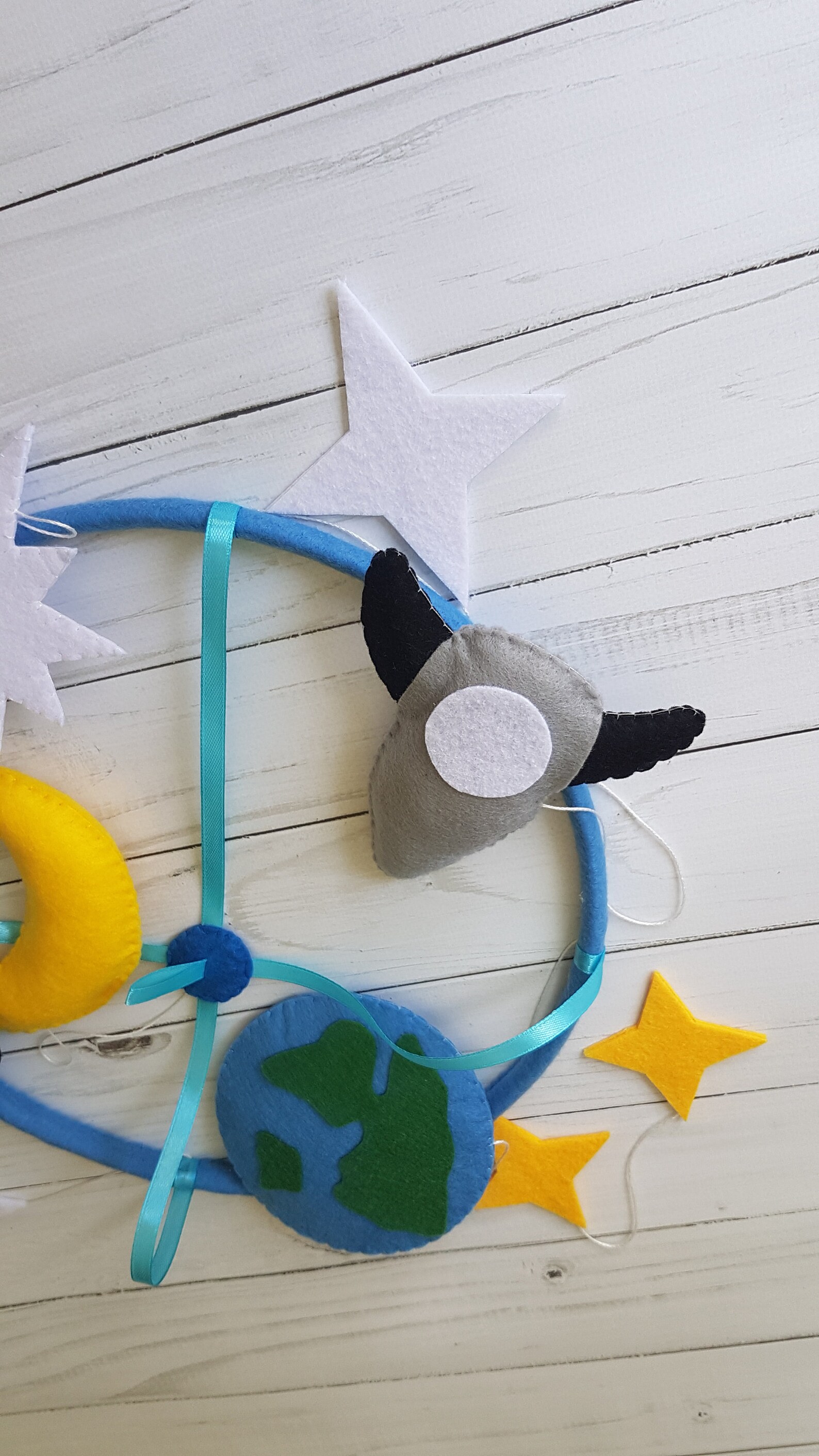 Space Baby Crib Mobile Nursery Felt Cot Hanging Crib Mobile Boy Mobile ...