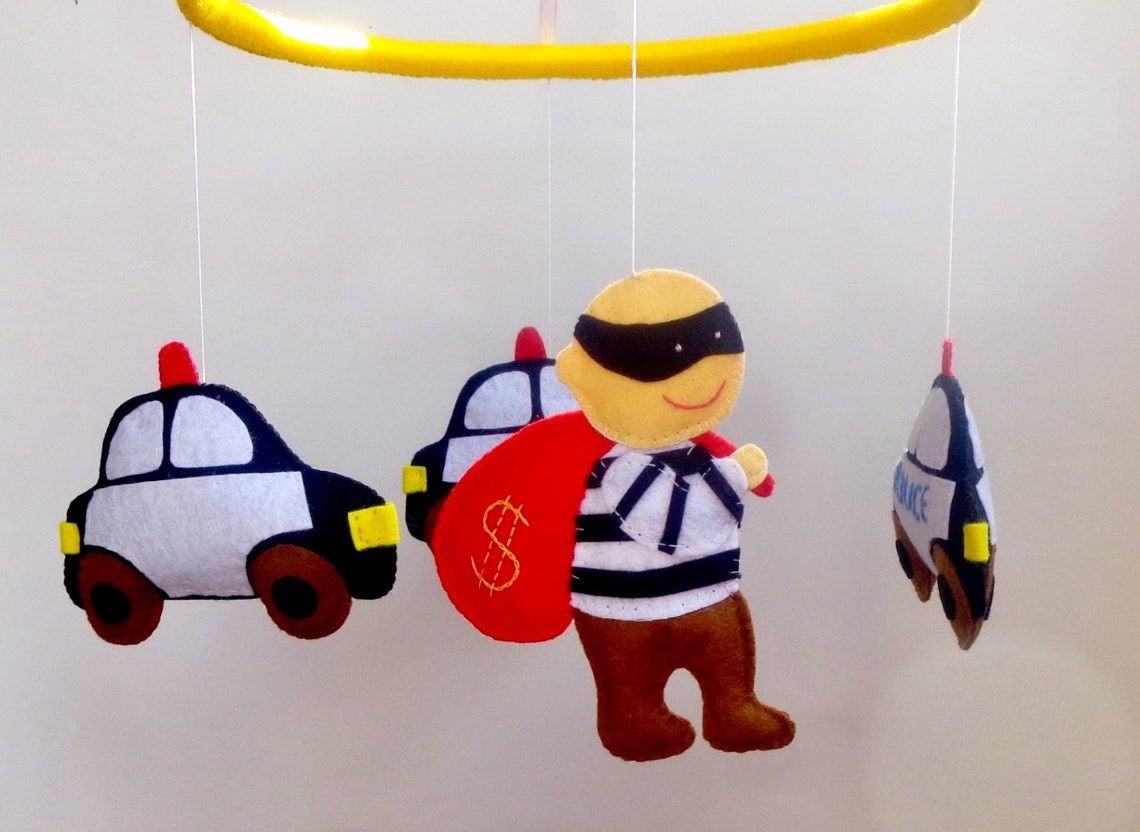 Police Baby Crib Mobile Cop Nursery Mobile Felt Baby Mobile - Etsy