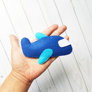Blue Airplane Felt Toy Nursery Soft Plane Aircraft Toy Decor Airplane ...