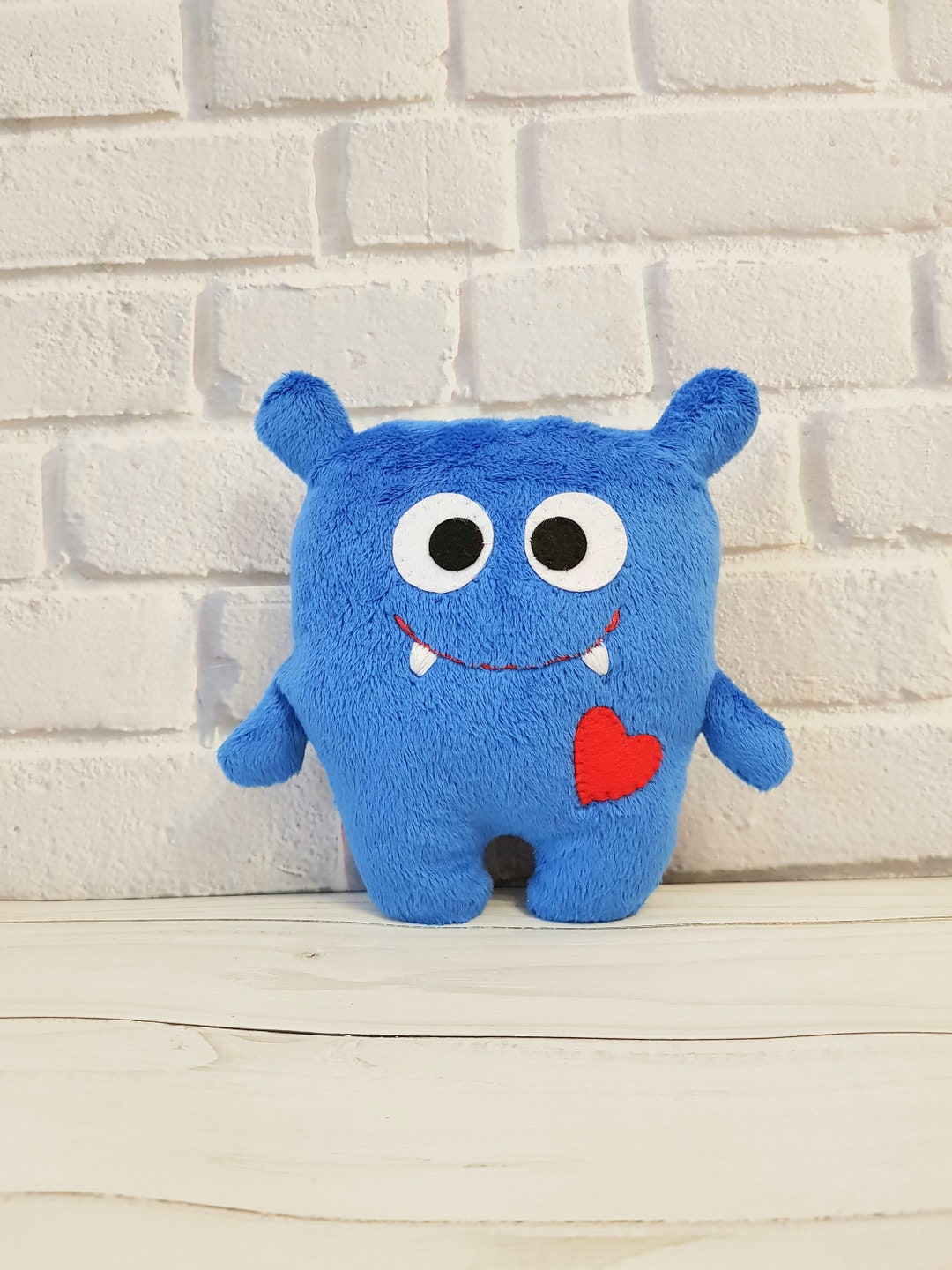 Blue Cute Plush Toy Monster Stuffed Soft Monster Blue Baby Toy Baby ...