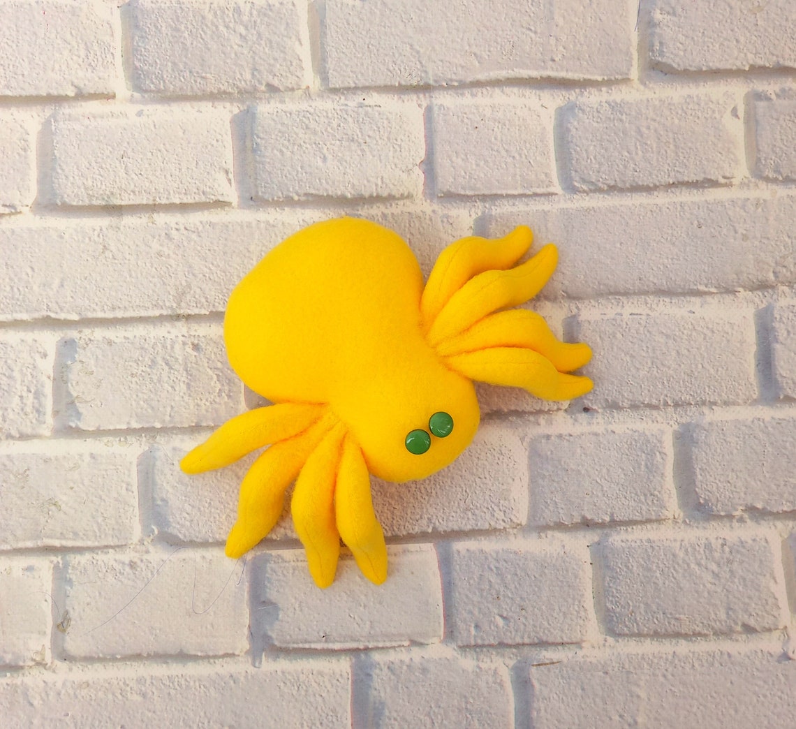 Yellow Stuffed Spider Toy Fleece Kids Plush Toy Tarantula - Etsy
