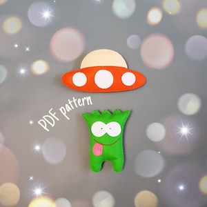 UFO Alien Cute Felt Toy PDF Pattern Tutorial, Monster Toy Pattern ...