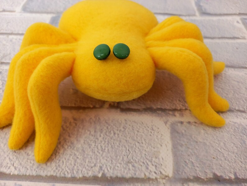 Yellow Stuffed Spider Toy Fleece Kids Plush Toy Tarantula - Etsy
