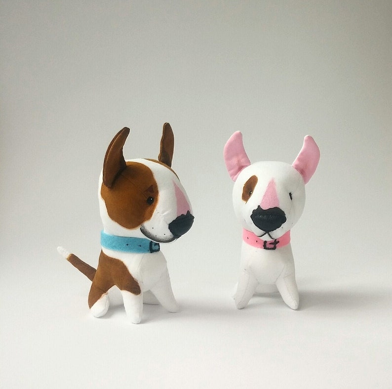 Stuffed Animal Plush Dog Bull Terrier Toy, Custom Stuffed Dog, English ...