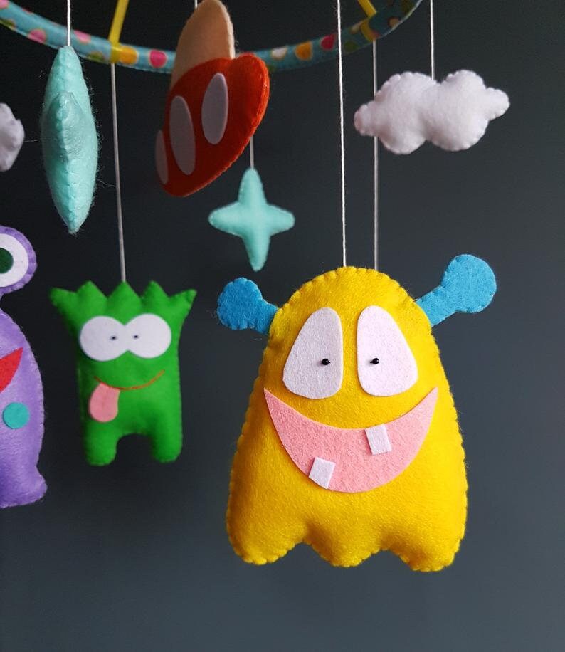 Cute Aliens Baby Crib Mobile Nursery Funny Monsters Baby Crib - Etsy
