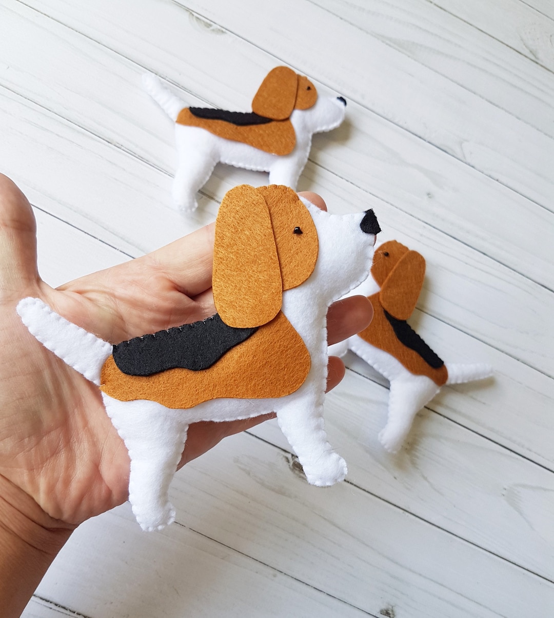 Beagle Dog Toy Felt Animal Dog Stuffed Decor Baby Ornament Soft Dog ...