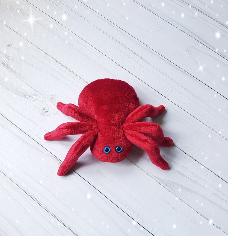 Red Stuffed Spider Toy, Kids Plush Toy Tarantula, Halloween Baby Gift ...