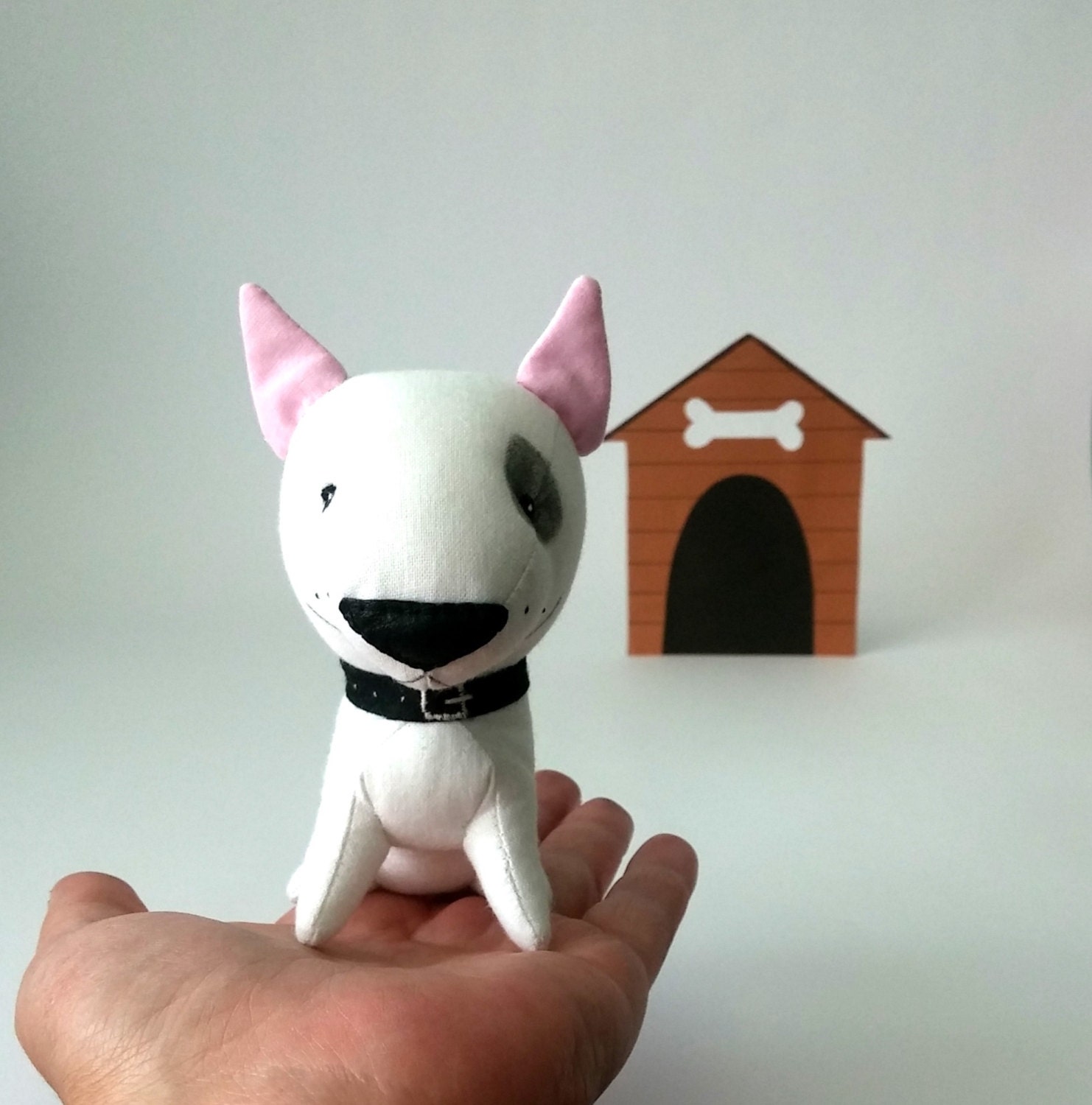 American bull Terrier whiter bull Terrier plush bull | Etsy