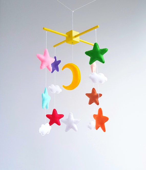 Colorful Stars Baby Crib Mobile Nursery Baby Crib Mobile | Etsy