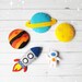 Space Nursery Toy Felt Saturn Planet Jupiter Felt Toy Space Rocket Felt ...