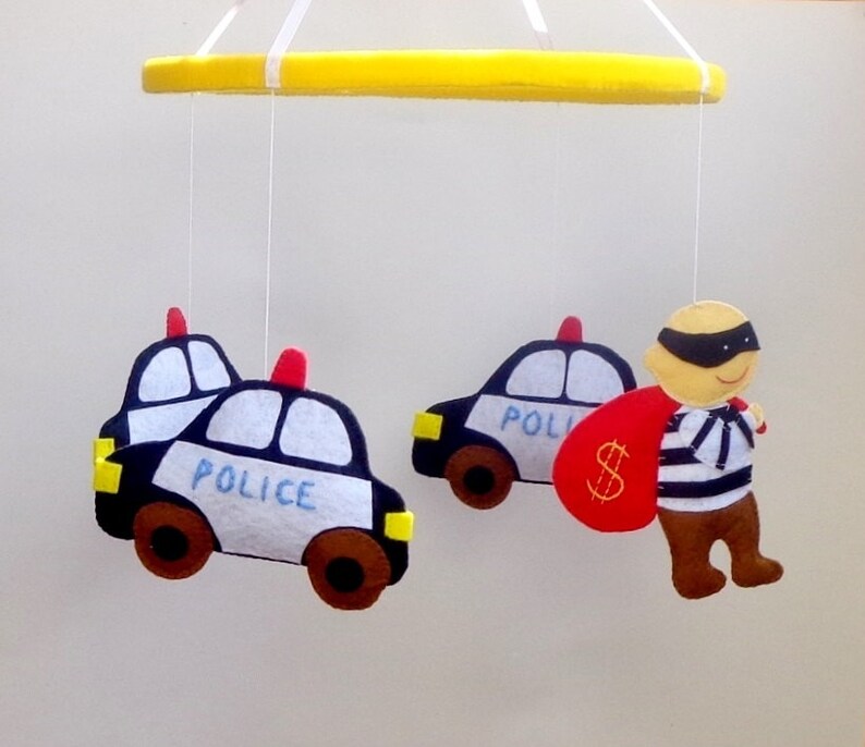 Police Baby Crib Mobile, Cop Nursery Mobile, Felt Baby Mobile, Baby ...