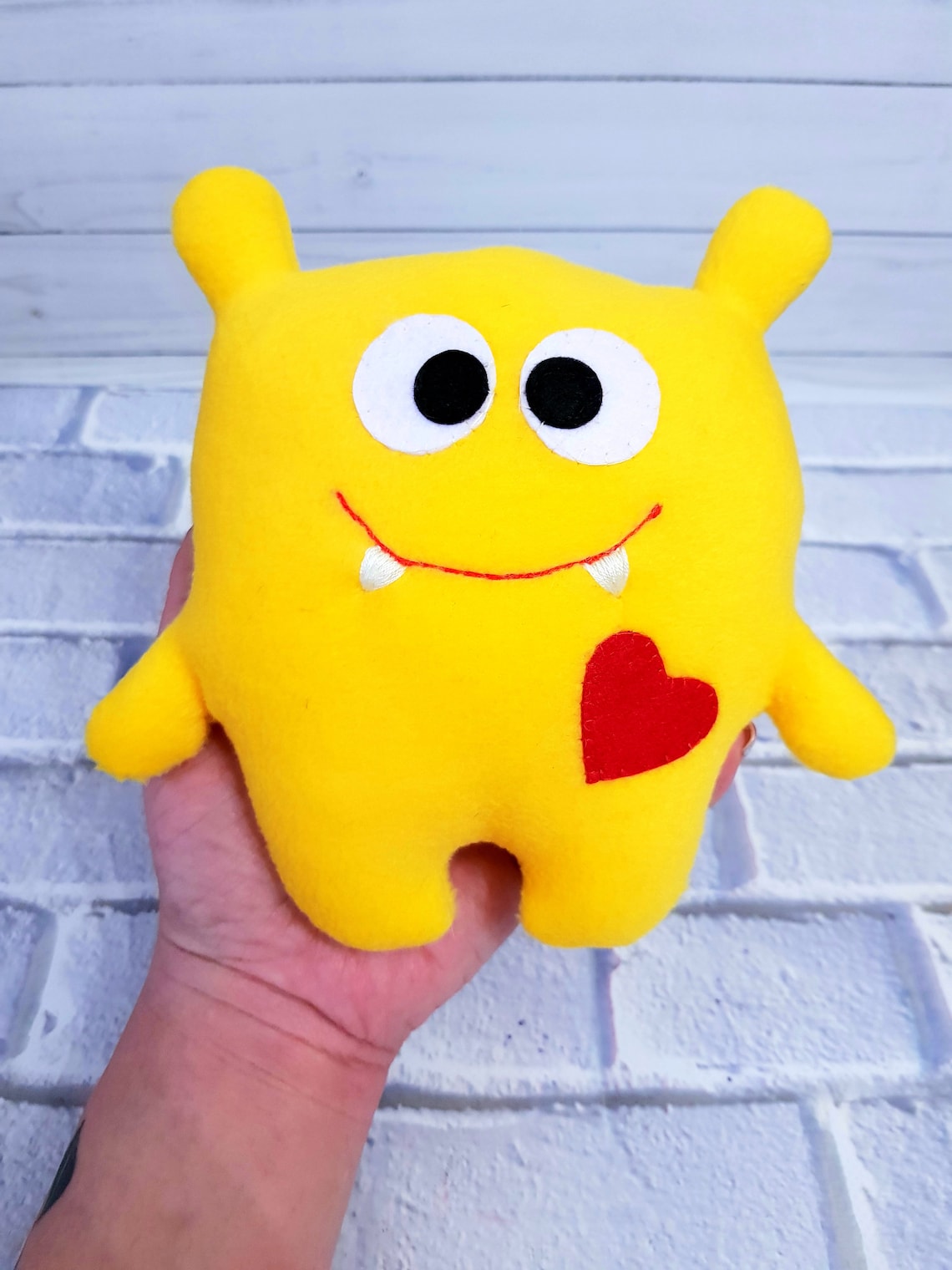 Cute Plush Toy Monster Stuffed Soft Monster Yellow Baby Toy Baby Shower ...