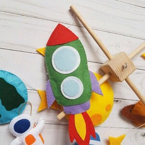 Space Baby Mobile Crib Spaceship Galaxy Astronauts Nursery Decor Planet ...