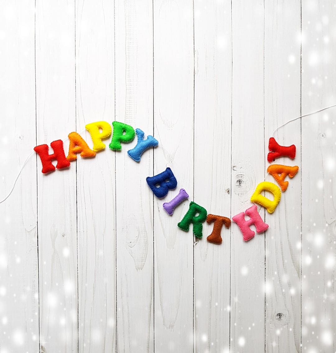 Happy Birthday Banner Colorful Banner Felt Letters Wall Hanging Letters ...