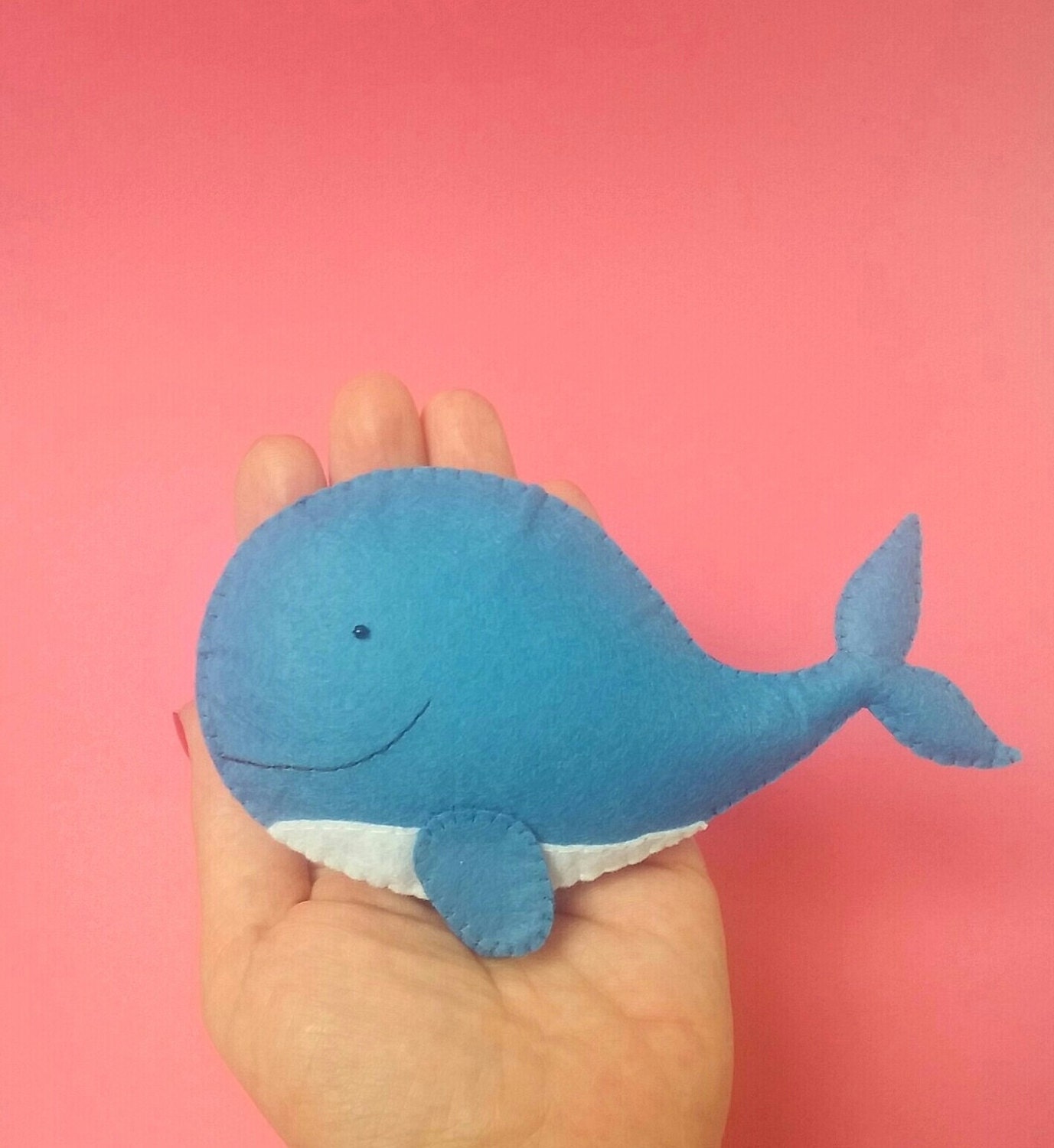 Blue whale toy Felt ocean animals Under the sea fish ornament | Etsy