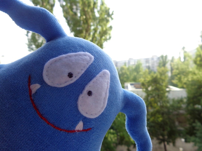 Blue Plush Cute Monster Toy Stuffed Soft Baby Toy Funny Aliens - Etsy
