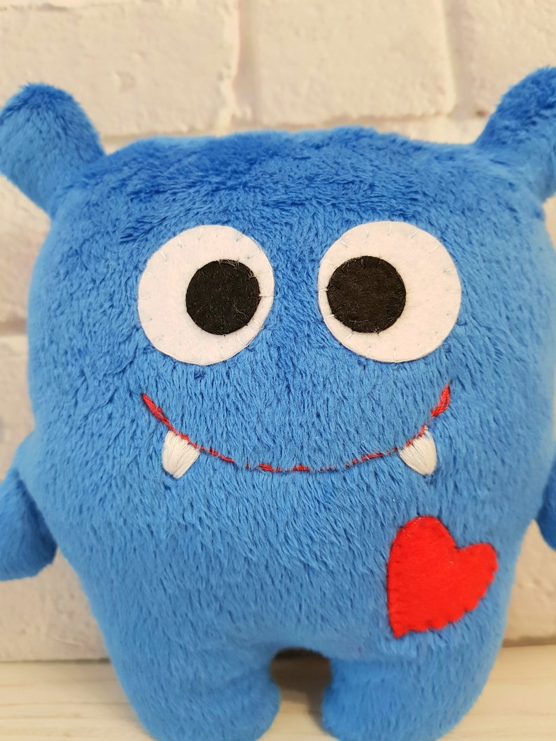 Blue Cute Plush Toy Monster Stuffed Soft Monster Blue Baby Toy - Etsy