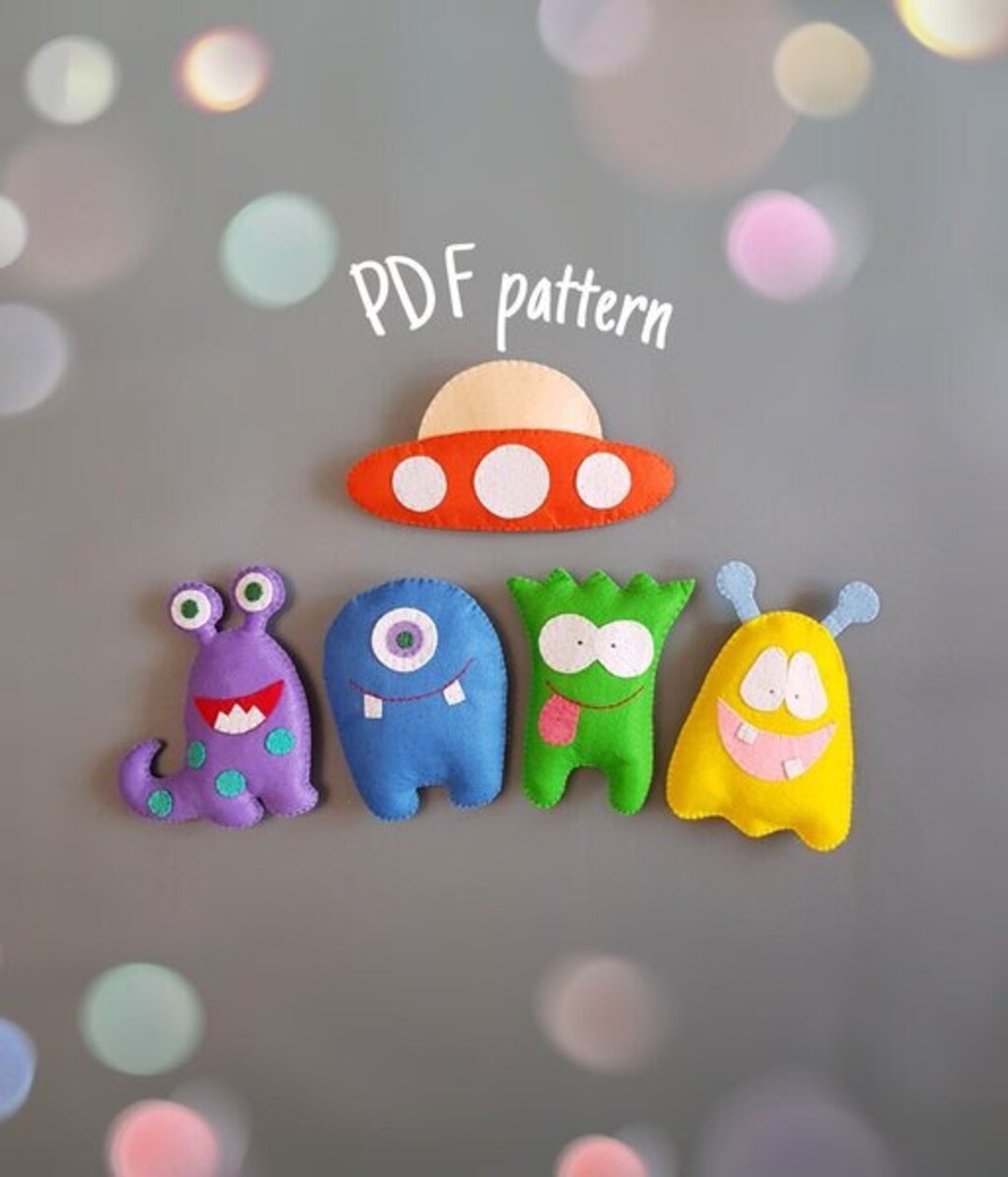 Set Aliens Toy Patterns PDF Tutorial, Spaceship UFO Easy Pattern ...