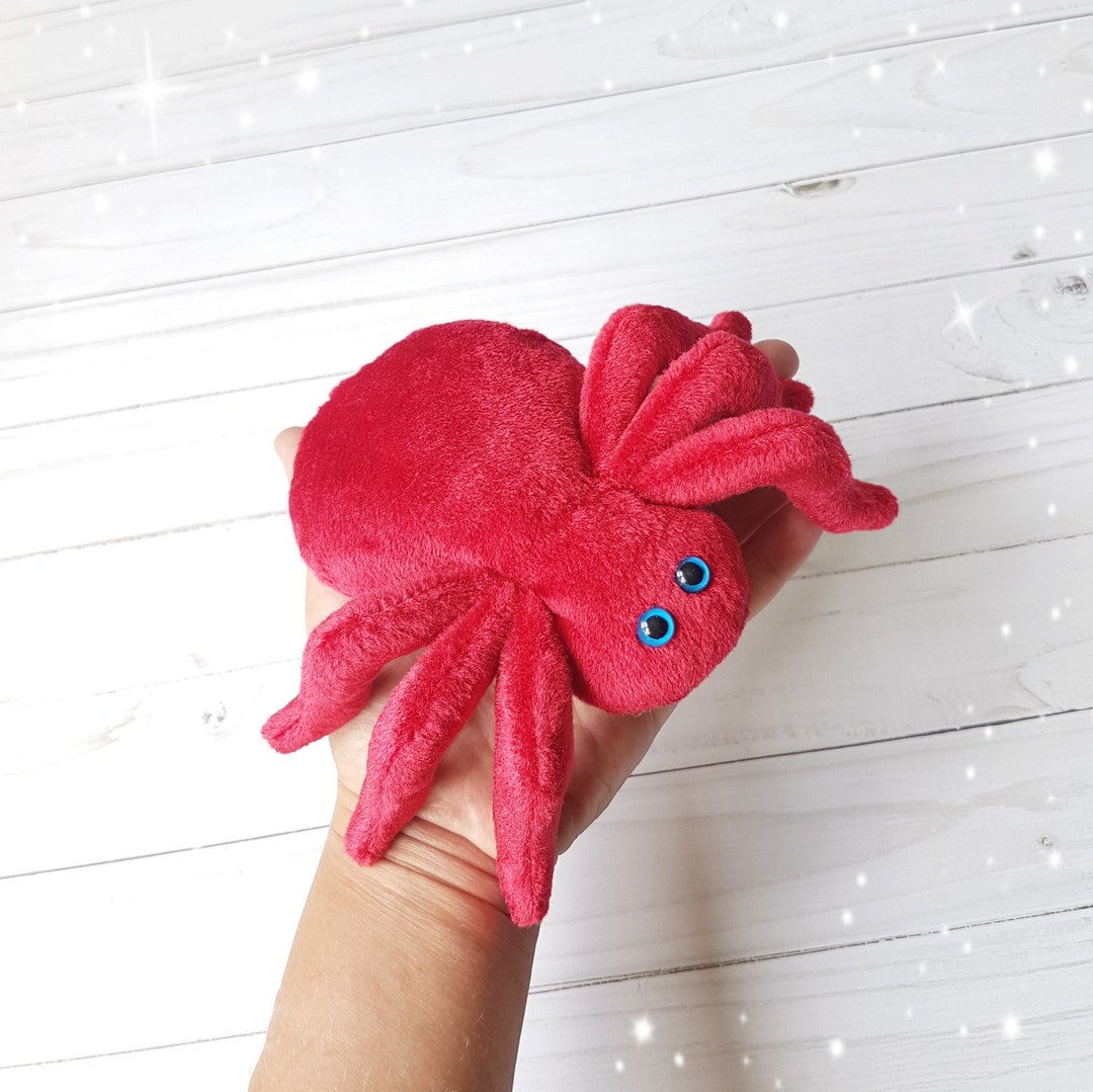 Red Stuffed Spider Toy, Kids Plush Toy Tarantula, Halloween Baby Gift ...