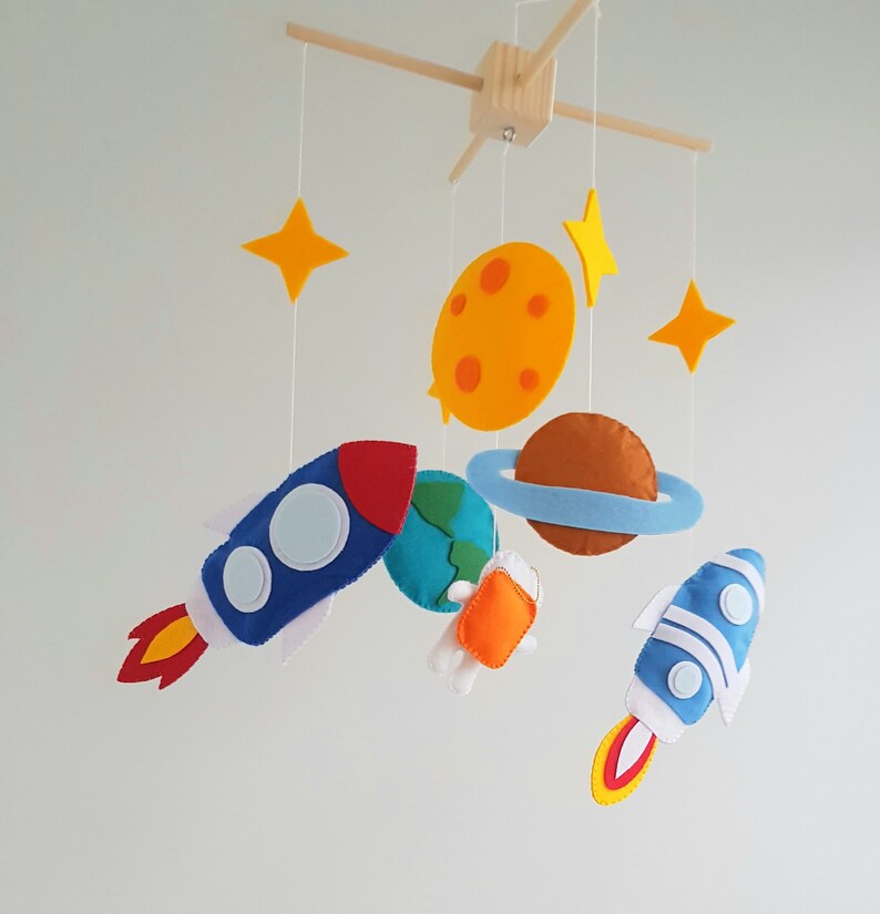 Space baby crib mobile Nursery decor astronauts rockets | Etsy