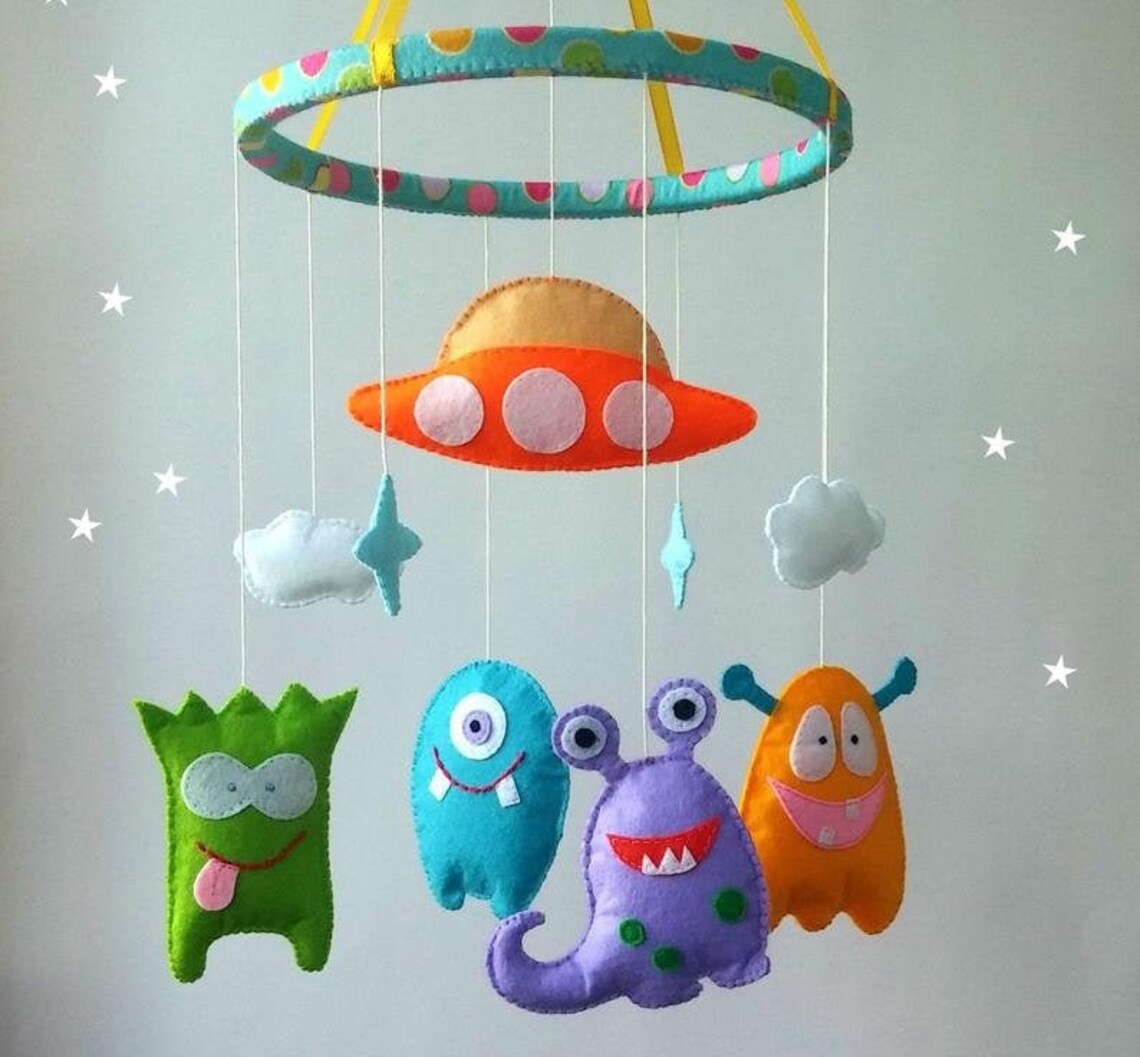 Cute Aliens Baby Crib Mobile Nursery Funny Monsters Baby Crib - Etsy