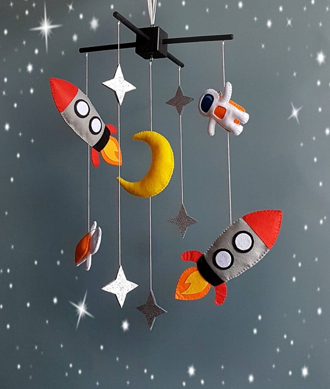 Space Baby Crib Mobile Solar System Spaceship Astronauts | Etsy