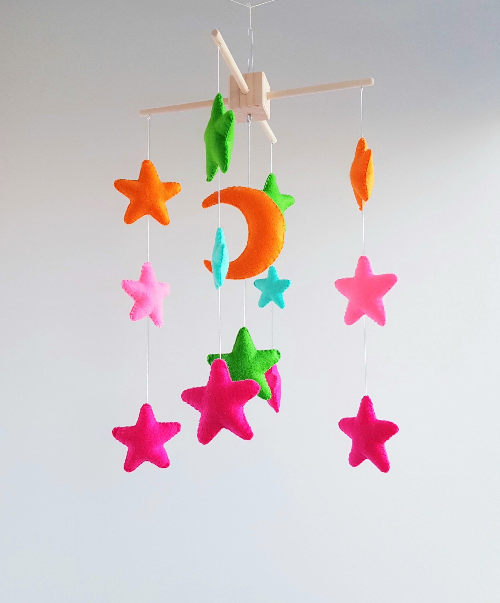 Baby Crib Mobile, Colorful Stars Baby Crib Mobile, Nursery Crib Mobile ...