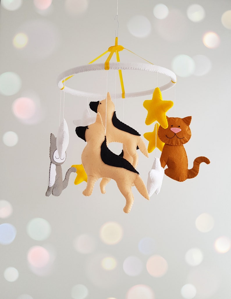 German Shepherd Baby Crib Mobile Nursery Cat Animals Mobile Baby Crib ...