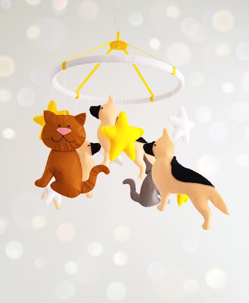 German Shepherd Baby Crib Mobile Nursery Cat Animals Mobile Baby Crib ...