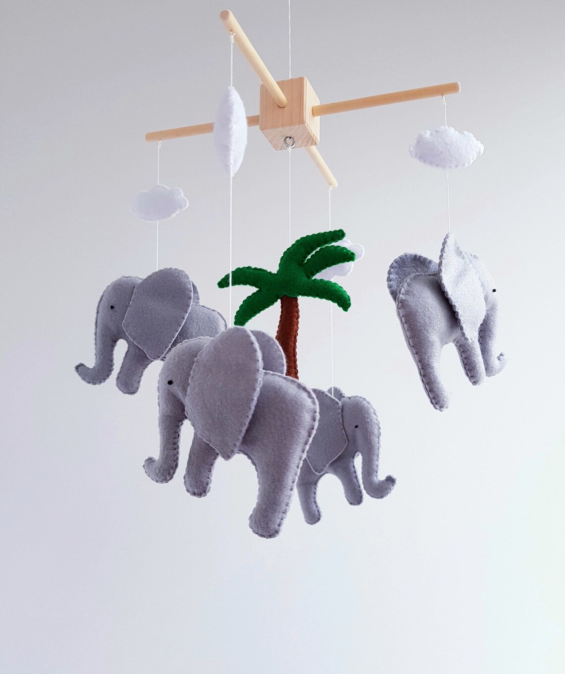 Elephant Baby Crib Mobile Nursery Felt Mobile Animals Mobile Safari ...