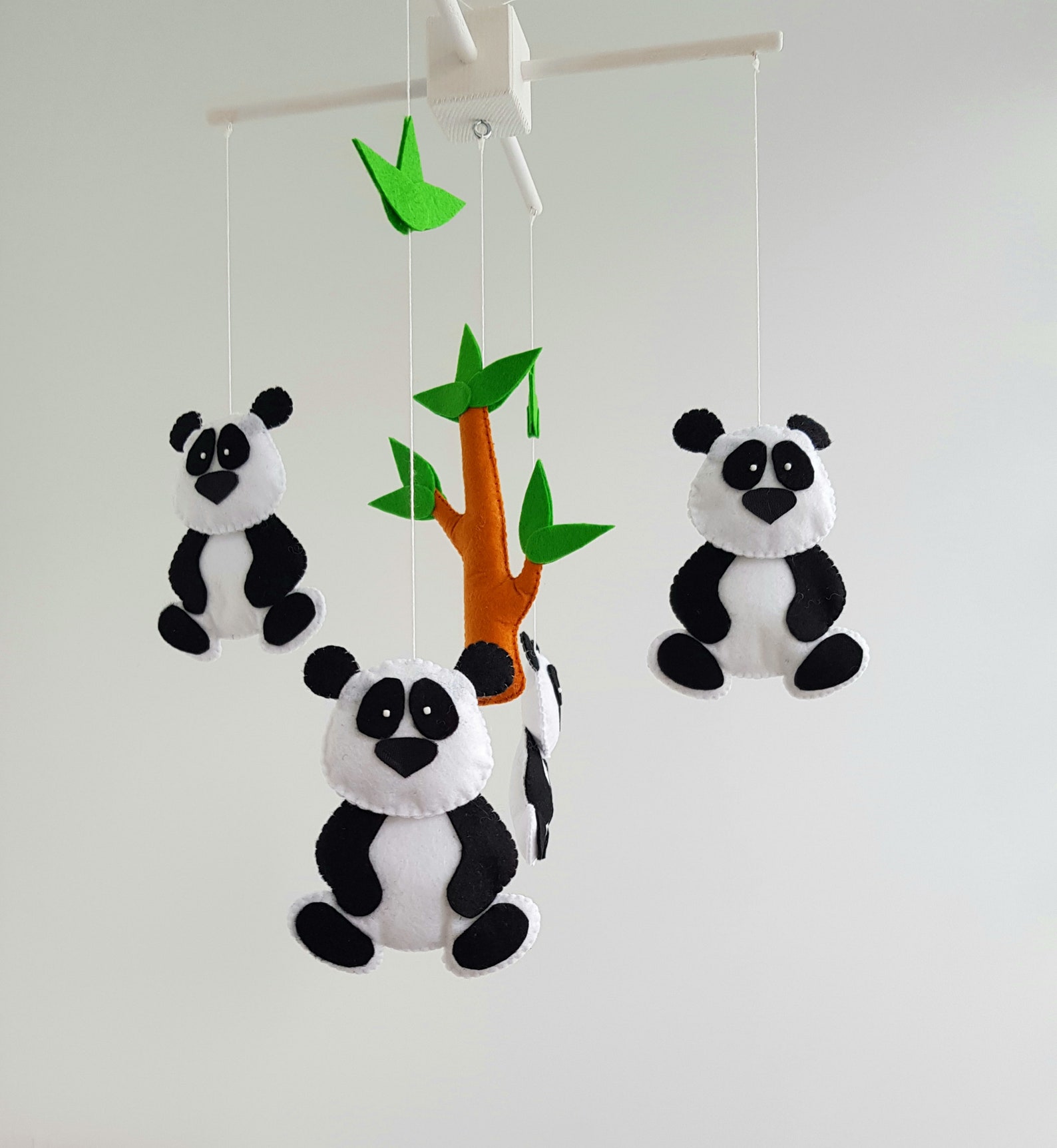 Panda baby crib mobile Nursery Cot Boy shower gift Felt | Etsy