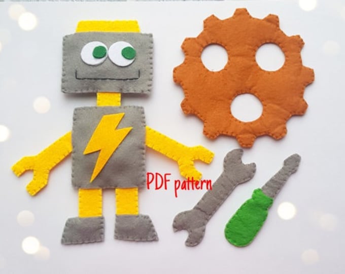 Smiley Robot-pdf Sewing Pattern-cute Robot Toy-diy-handmade Plush-felt ...