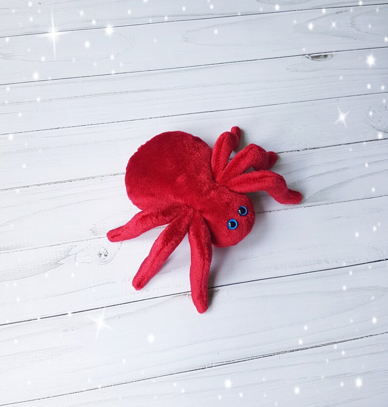 Red Stuffed Spider Toy, Kids Plush Toy Tarantula, Halloween Baby Gift ...