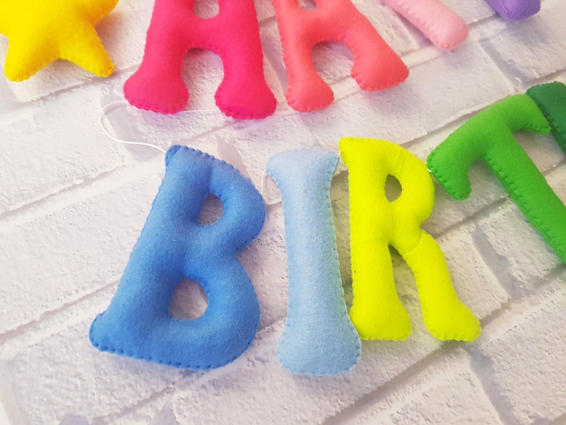 Happy Birthday Felt Banner Gigantic Garland Felt Letters 4.3 - Etsy