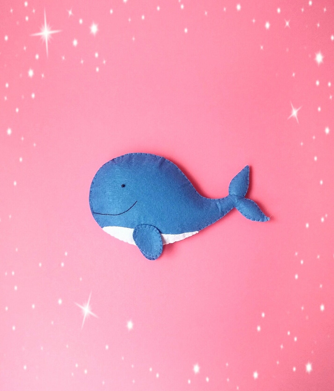 Blue Whale Toy Felt Ocean Animals Under the Sea Fish Ornament - Etsy