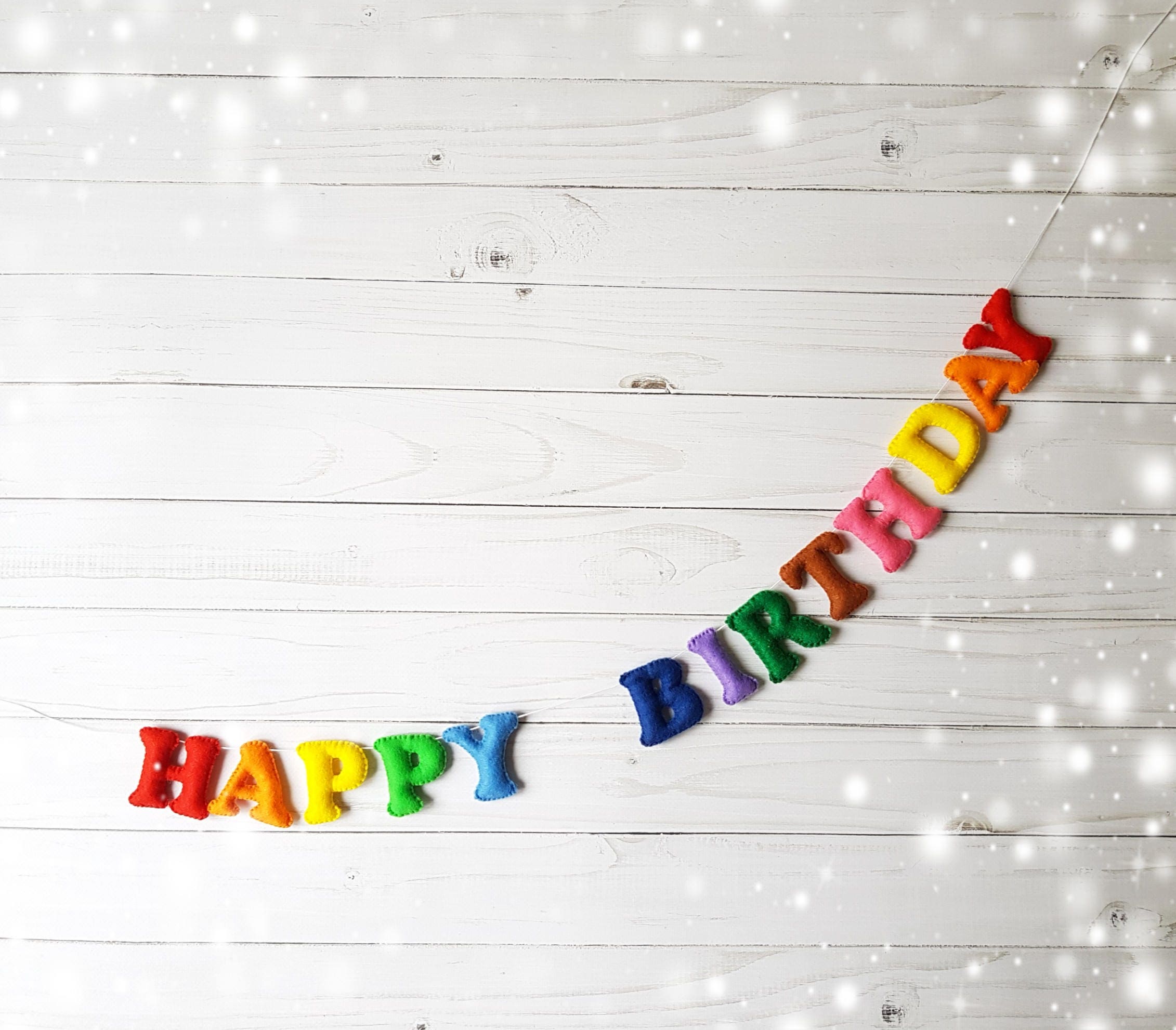 Happy Birthday Banner Colorful Banner Felt Letters Wall Hanging Letters ...