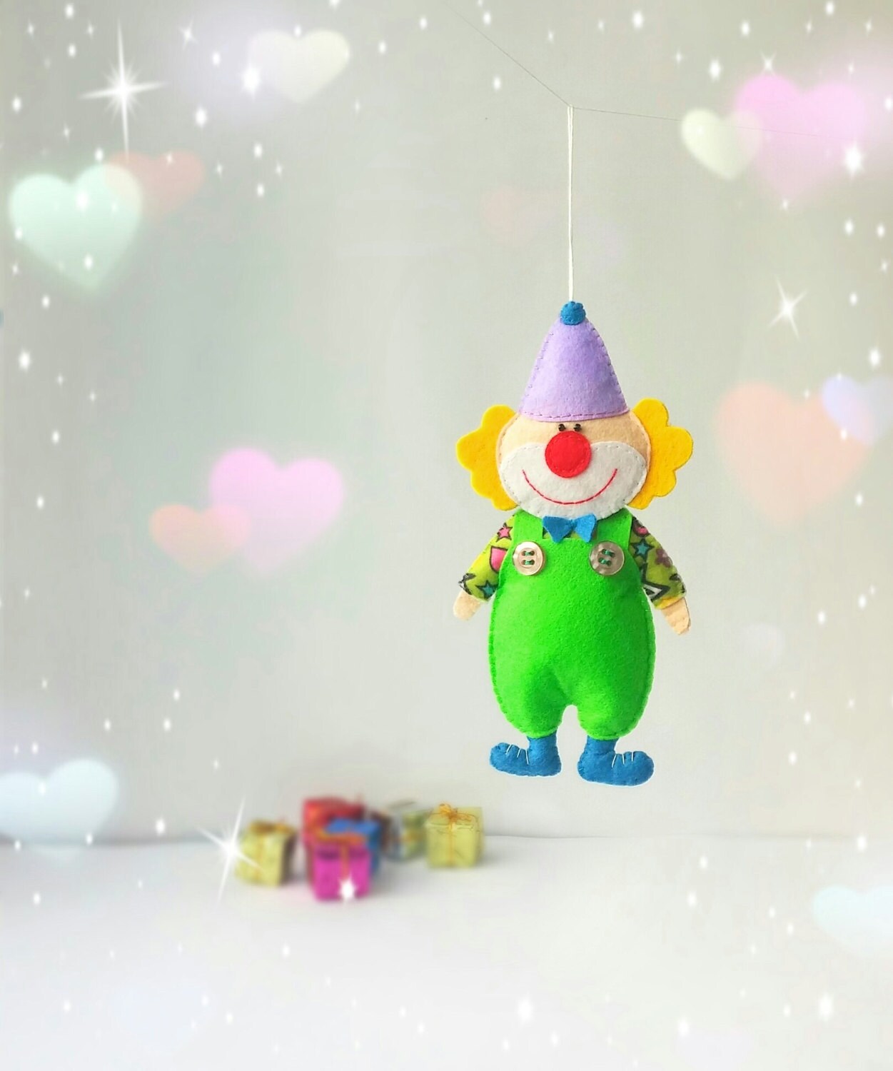 Felt Toy Clown Ornament Clown Magnet Toy Hanging Clown | Etsy