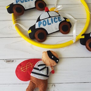 Police Baby Crib Mobile, Cop Nursery Mobile, Felt Baby Mobile, Baby ...