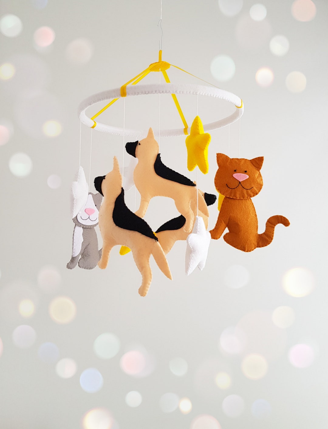German Shepherd Baby Crib Mobile Nursery Cat Animals Mobile Baby Crib ...