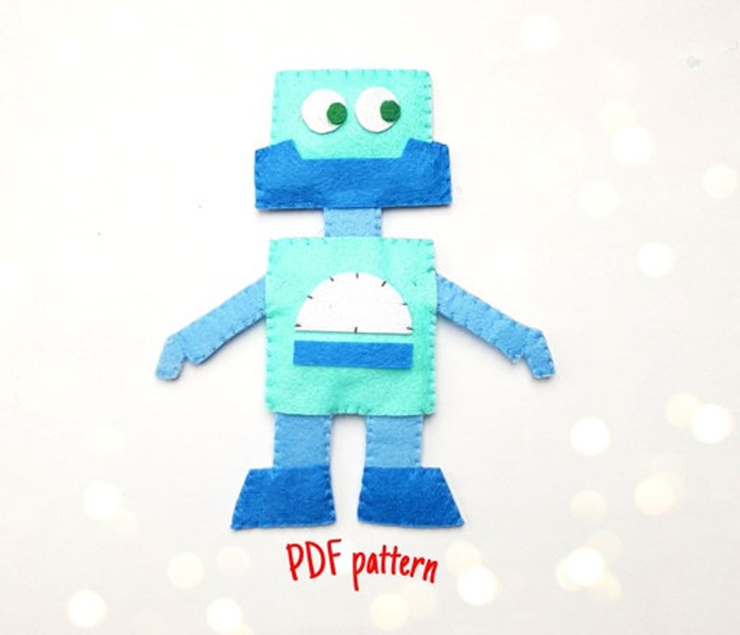 Easy Pattern Felt Robot, PDF Tutorial Toy Robot, Instant Download Toy ...