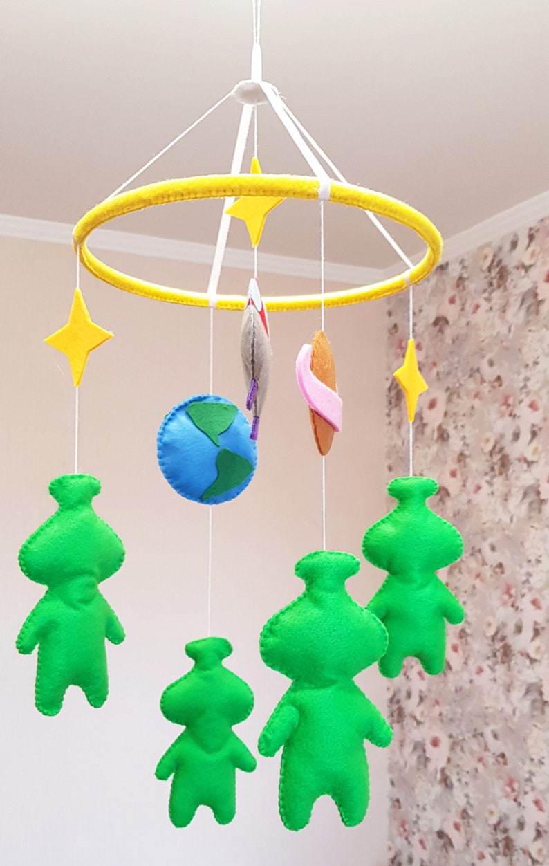 Space aliens baby crib mobile nursery decor | Etsy