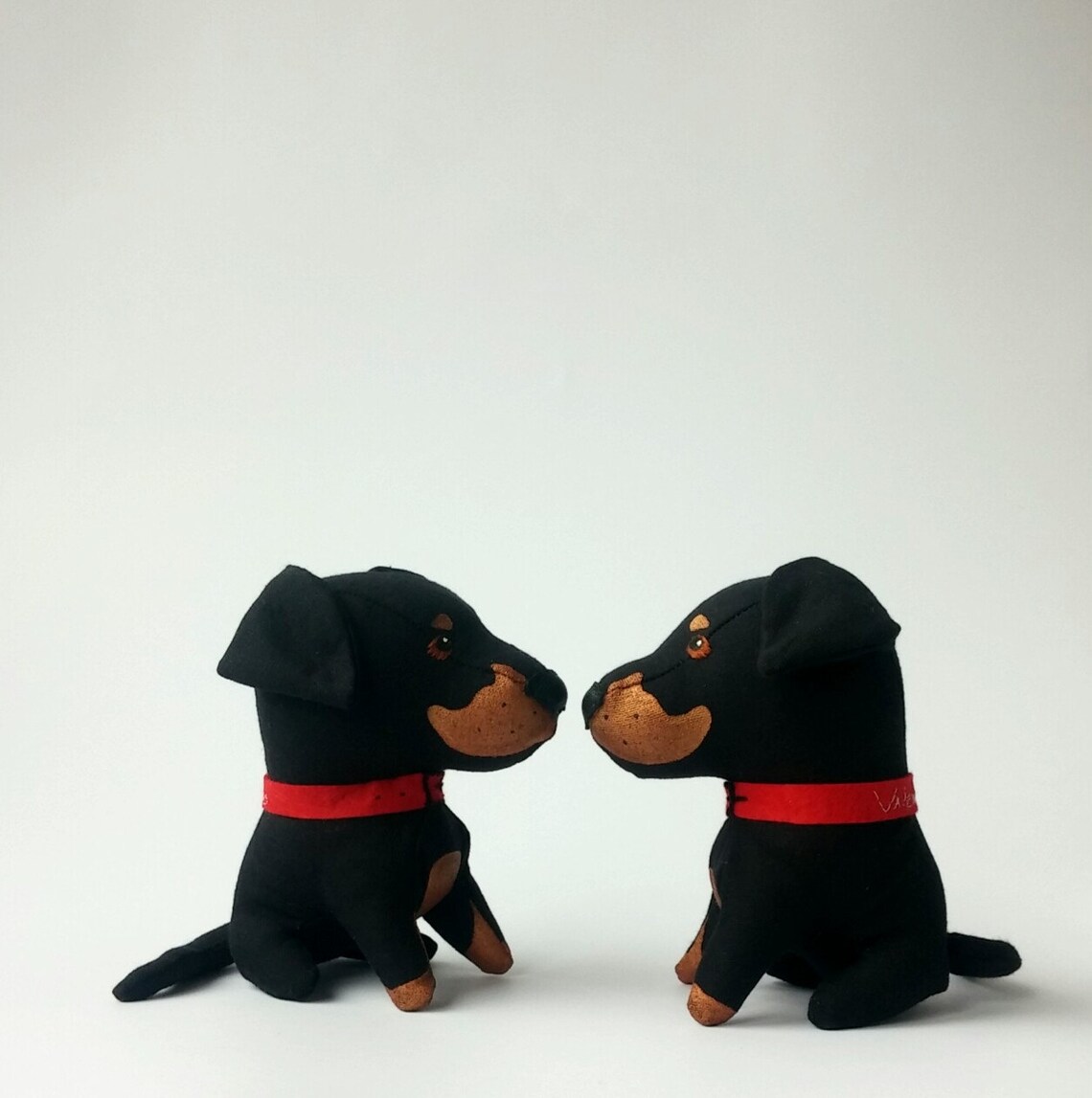 Puppy Doberman Pinscher Dog Stuffed Animal Cute Dog Black Dog - Etsy