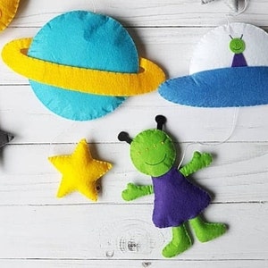 Space Baby Crib Mobile, NASA Decor, UFO Felt Handmade Mobile - Etsy