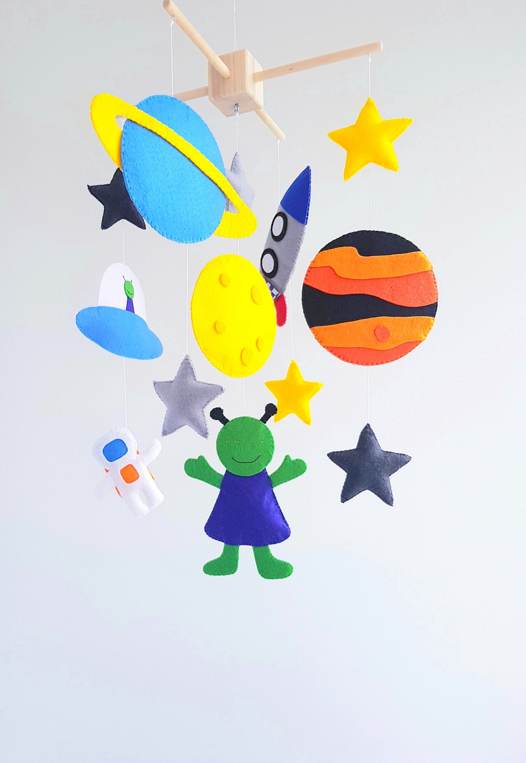 Space Baby Crib Mobile, NASA Decor, UFO Felt Handmade Mobile - Etsy