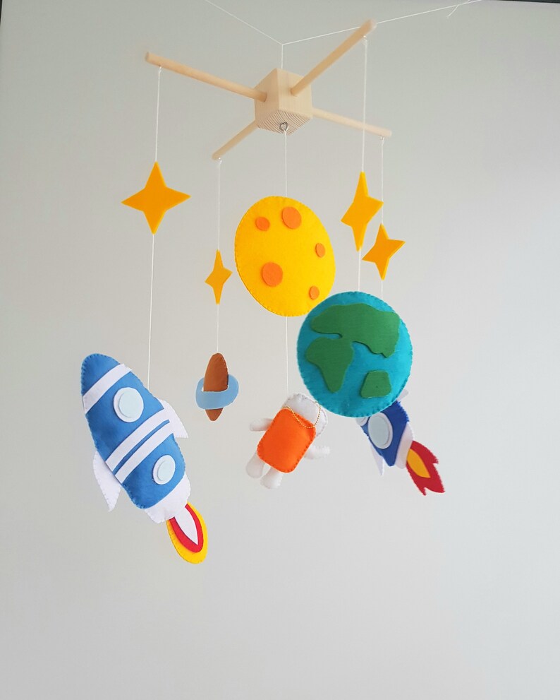 Space baby crib mobile Nursery decor astronauts rockets | Etsy
